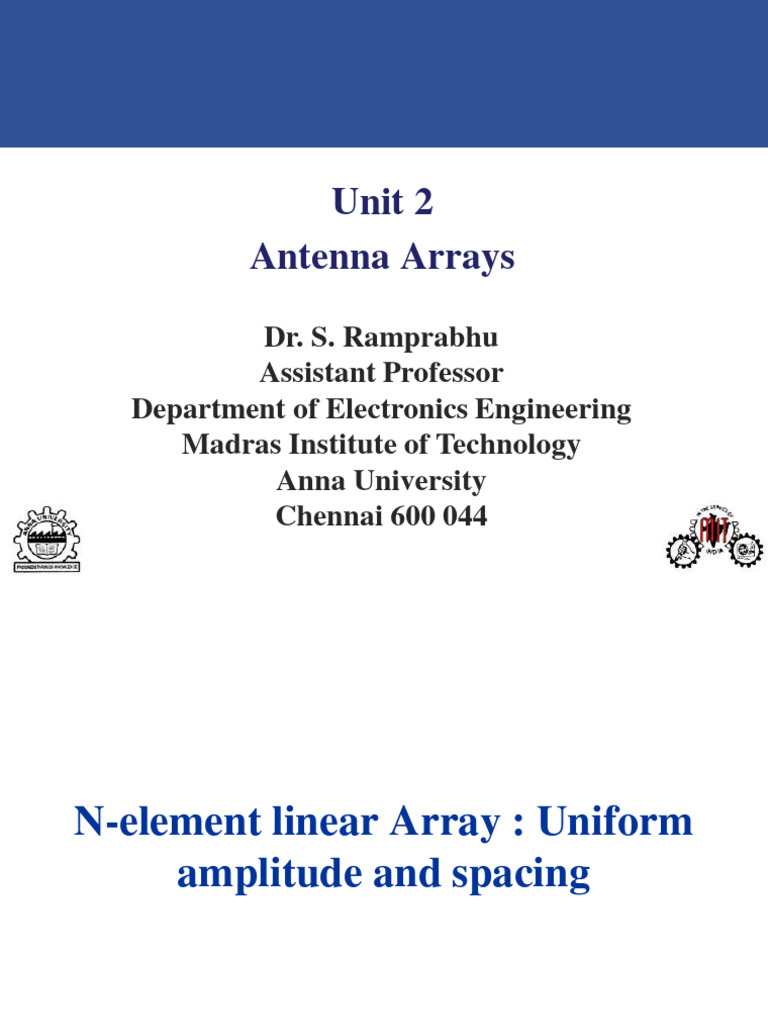 N Element Array Uniform Amplitude & Spacing | PDF | Telecommunications ...
