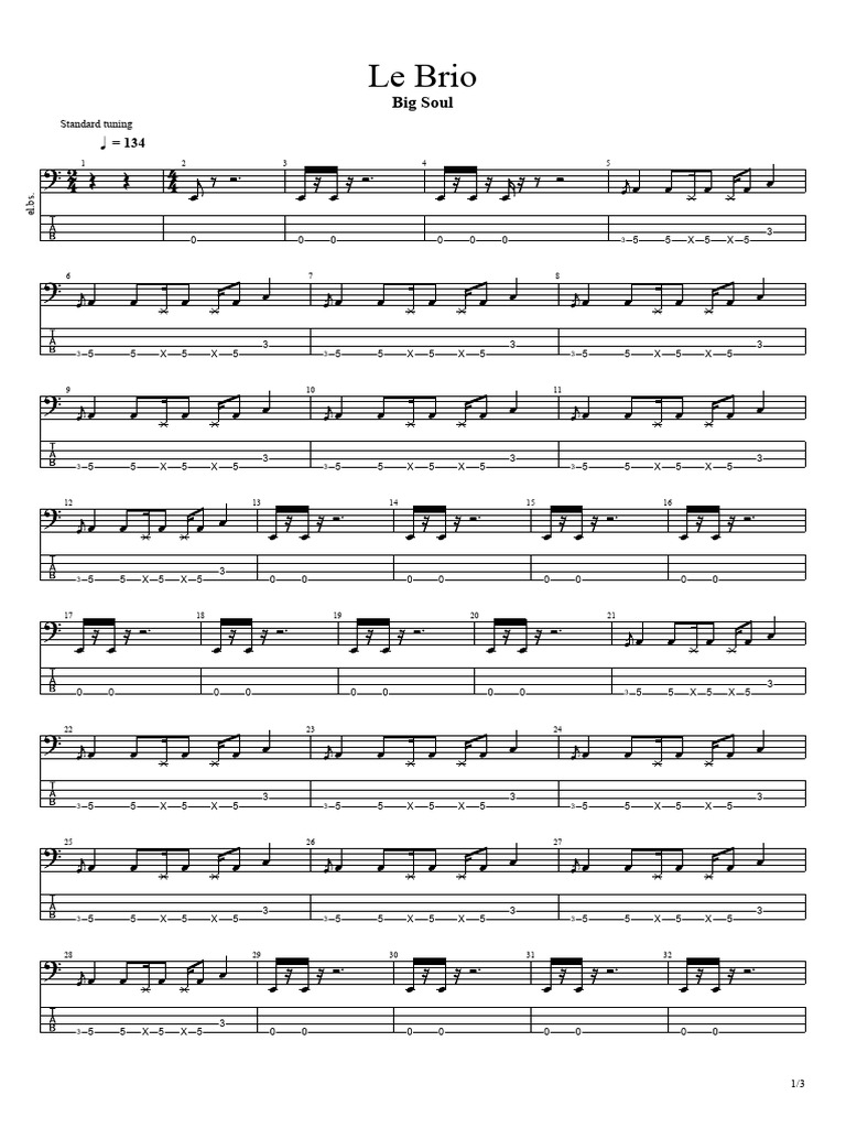 Le Brio Big Soul Chords and Tabs | PDF