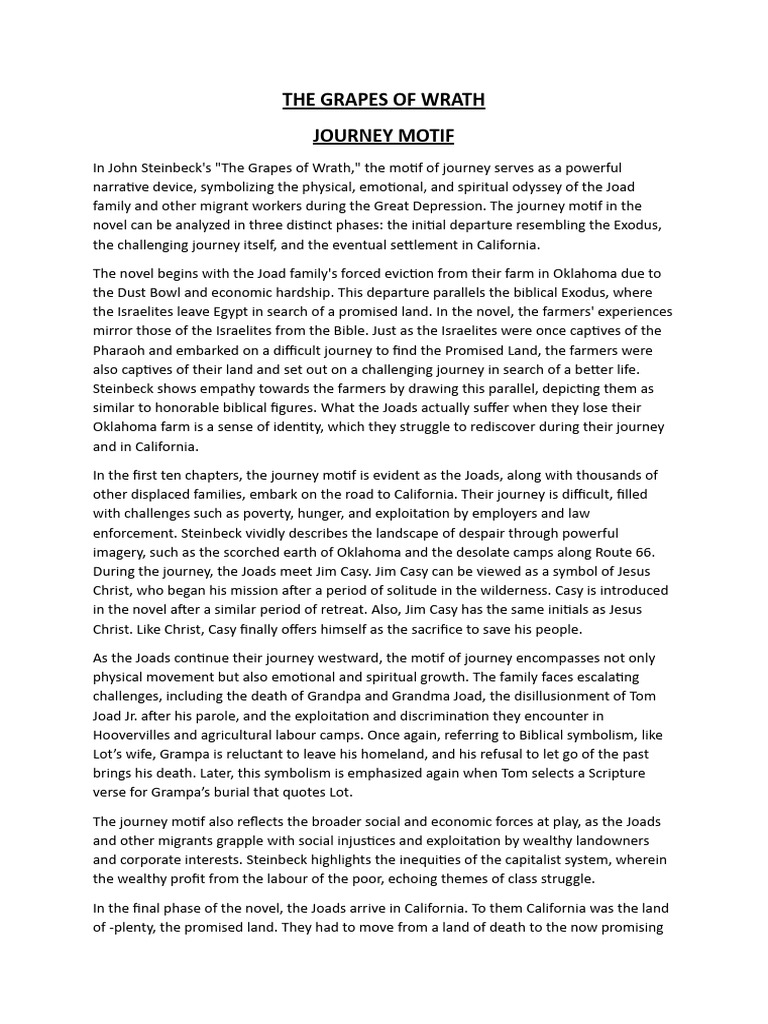 Steinbeck - Journey Motif | PDF