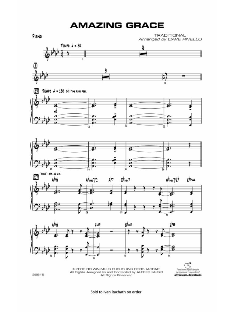 Amazing Grace Piano Accompaniment | PDF