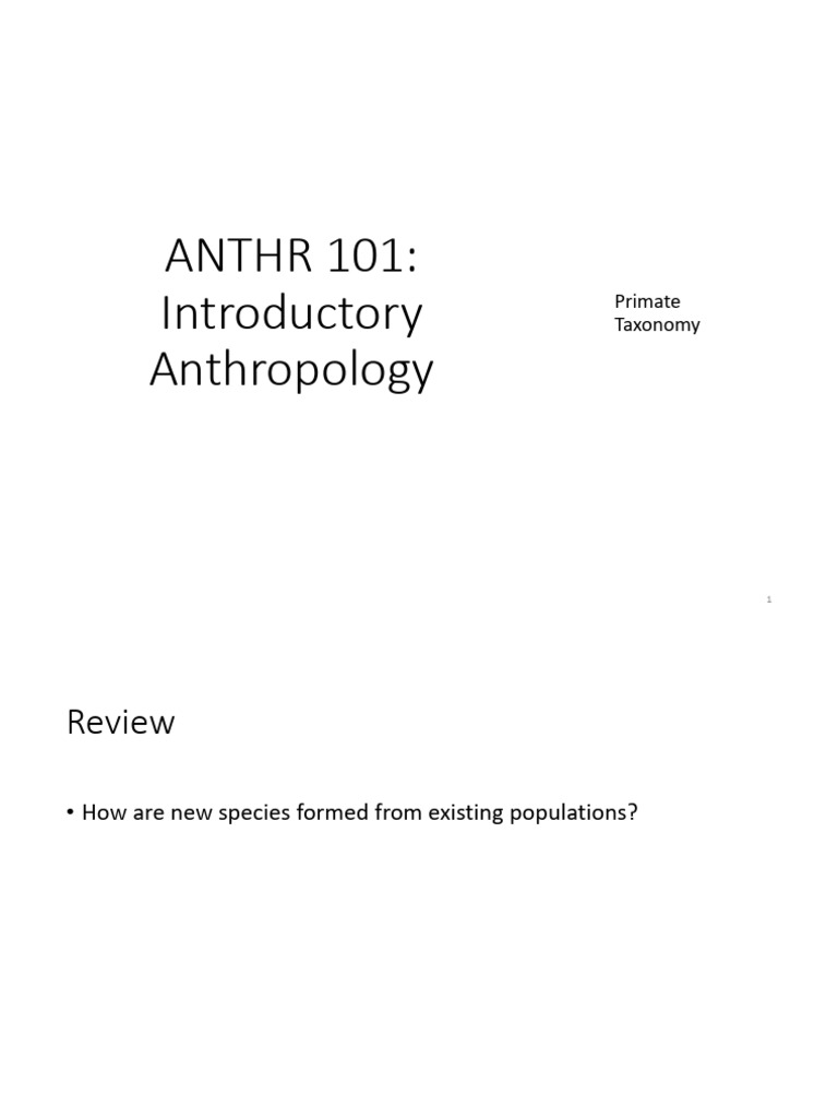 ANTHR 101 - 8 Non-Human Primates | PDF | Monkey | Ape