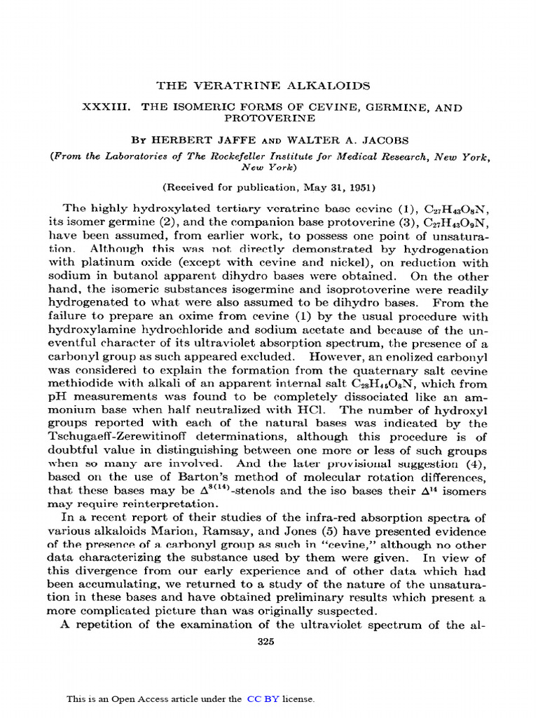 THE VERATRINE ALKALOIDS XXXIII THE ISOMERIC FORMS - 1951 - Journal of ...