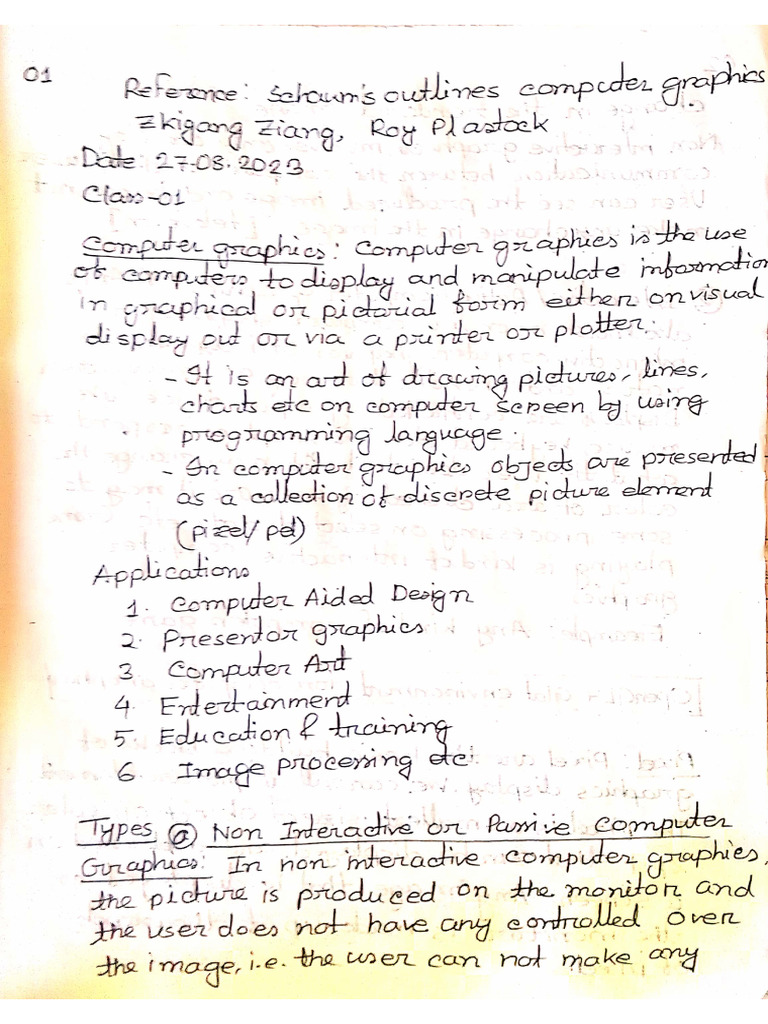 CSE-801 Class Note by Shashi | PDF