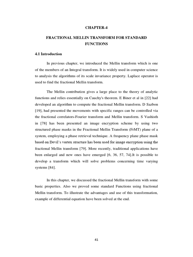 Fractional Mellin Transform For Standard Functions Pdf Laplace