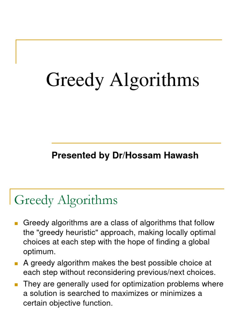 Lec5 Algorithm Analysis And Design Greedy Algorithms Pdf Mathematical Optimization