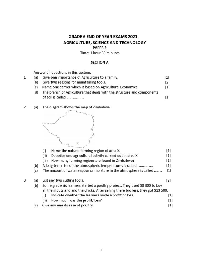 Grade 6 Agriculture Exam Paper 2021 | PDF | World Wide Web | Internet & Web