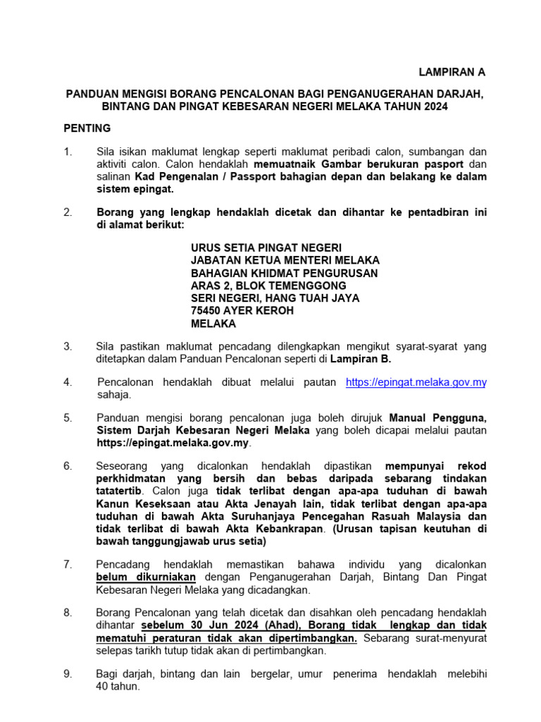 Panduan Pingat 2024 | PDF