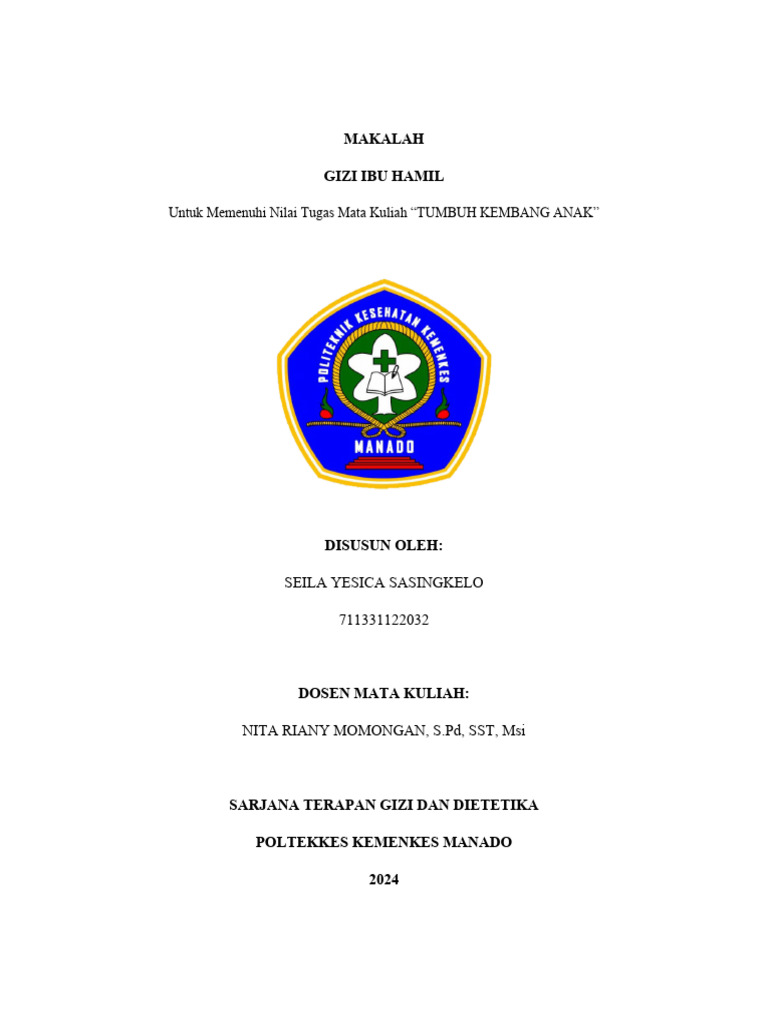 Makalah Gizi Ibu Hamil - Seila Sasingkelo | PDF