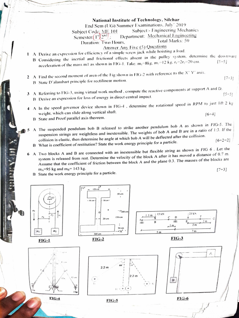 Engineering Mechanics Pyqs | PDF