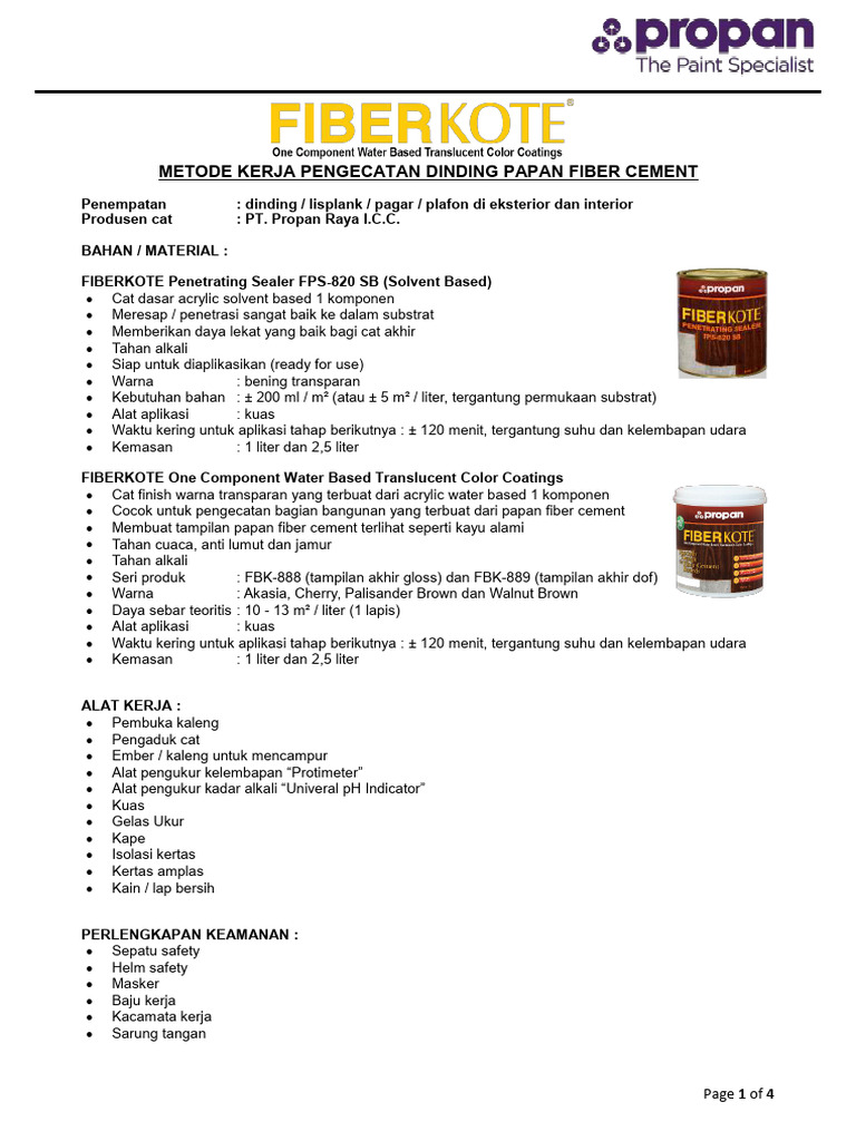 Metode Pengecatan Papan Fiber Cement | PDF | Griya & Taman | Seni