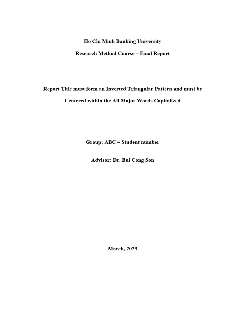 HUB - Research Mehod Course - Final Report Template | PDF | Innovation | Methodology