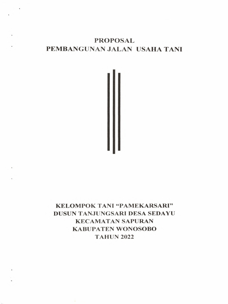 Contoh Proposal Jalan Tani | PDF