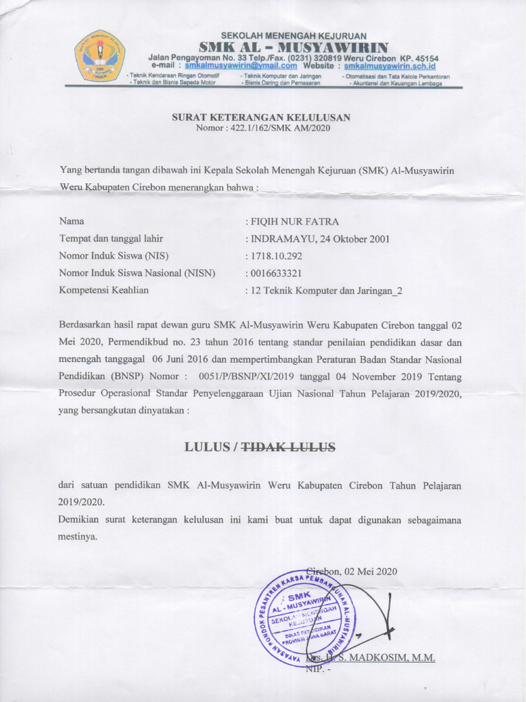 Surat Kelulusan | PDF