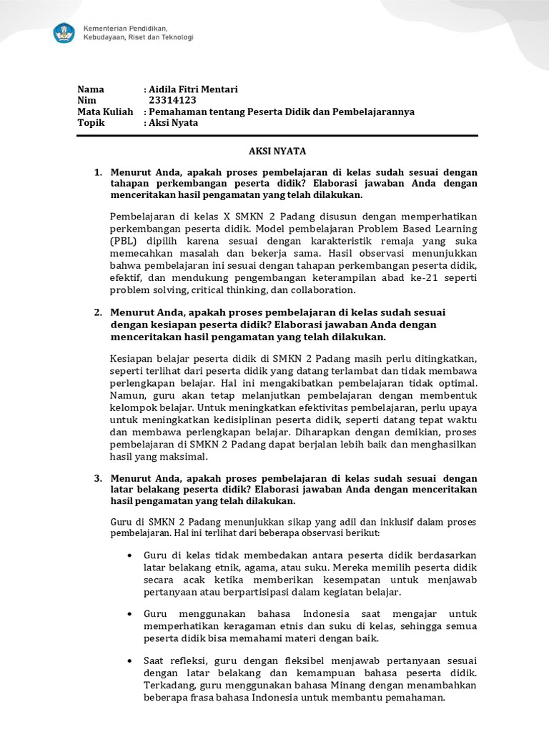 01.02.3-T1-8 Aksi Nyata-Aidila Fitri Mentari | PDF