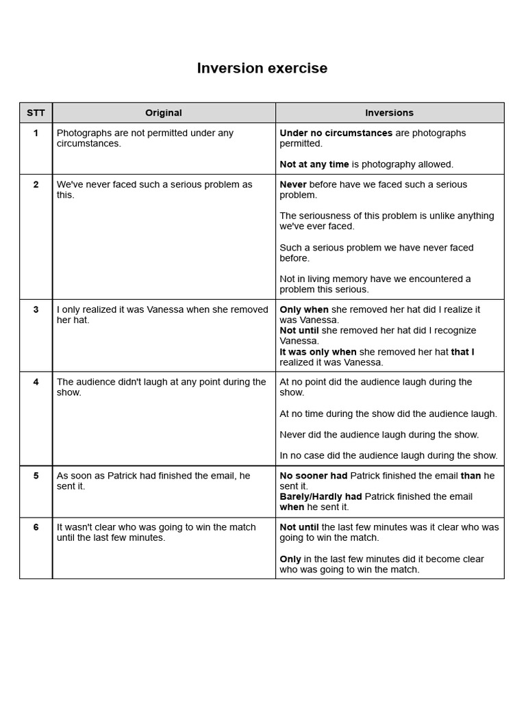 Inversion Exercise | PDF