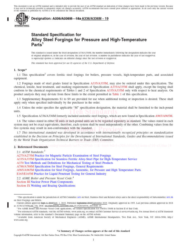 Astm A336 A336m 19 | PDF | Heat Treating | Forging