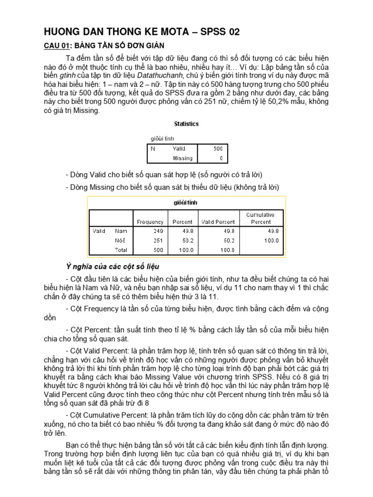 Huong Dan Thong Ke Mota 01 Bien - Theo Giaotrinh | PDF