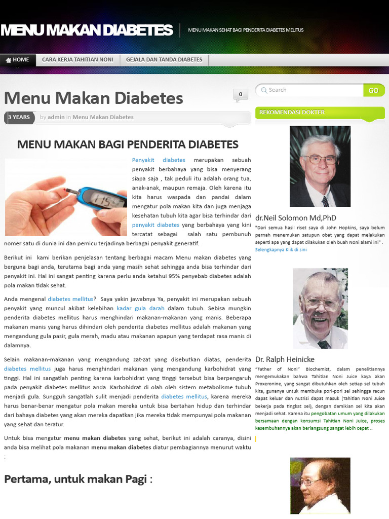 Menu Makan Diabetes | PDF