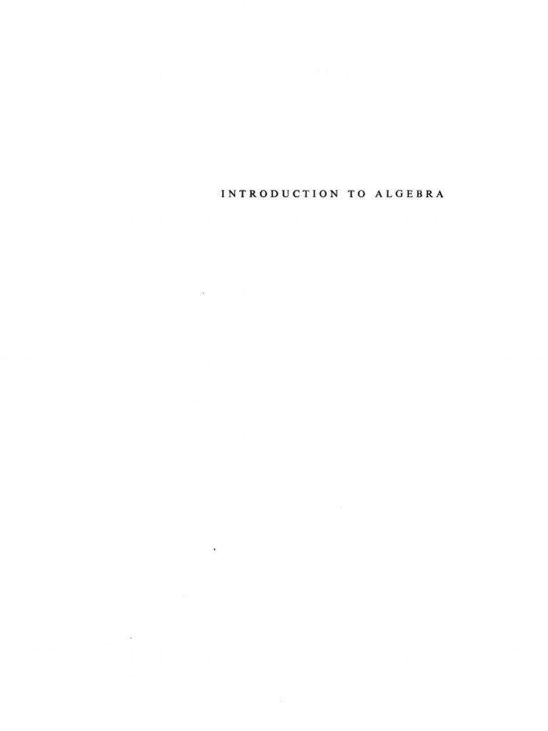 Introduction To Algebra Compress | PDF