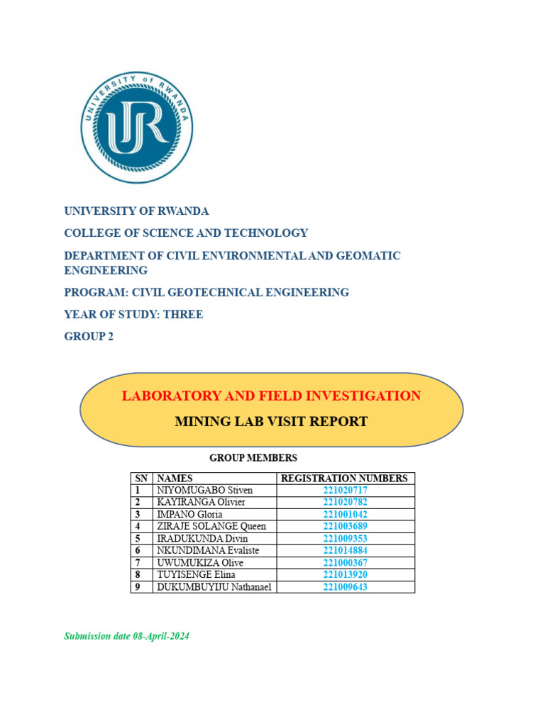 Mining Lab Report | PDF | Geophysics | Geophysical Survey (Archaeology)