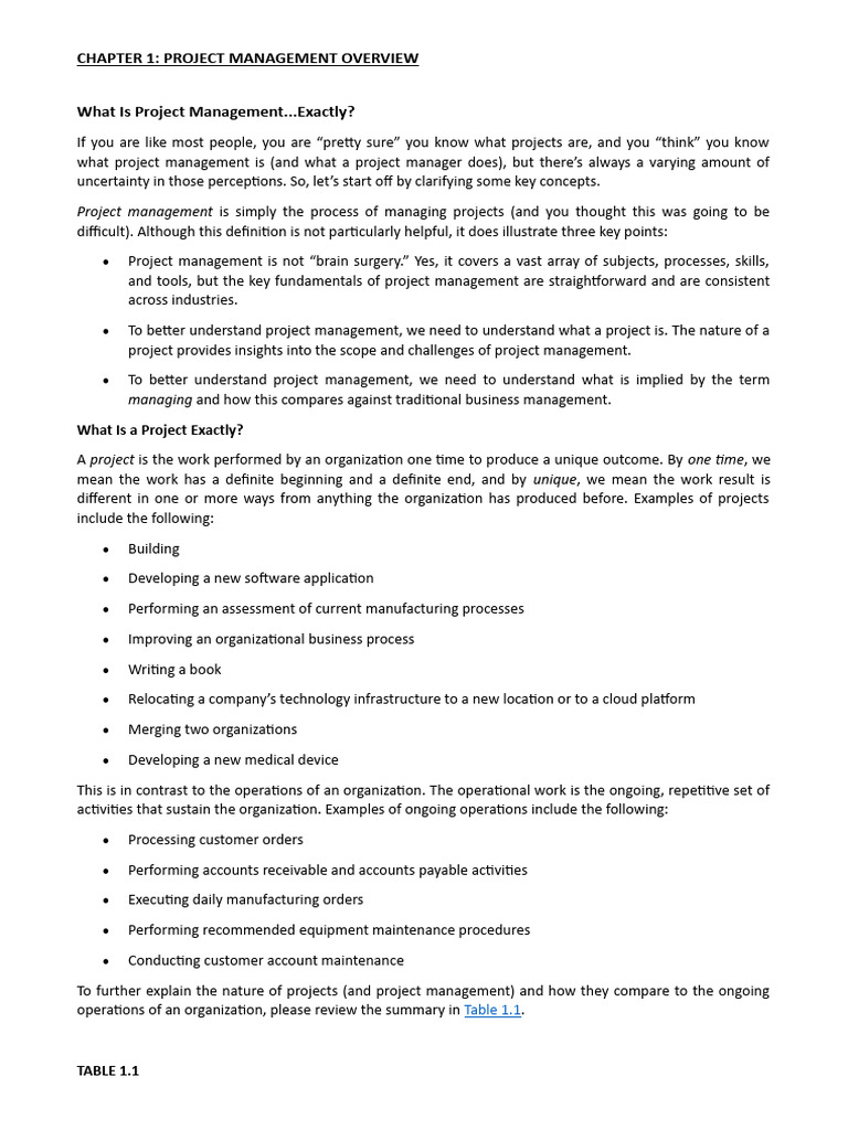 Project Management - Chapter 1 | PDF | Project Management | Internet Of ...