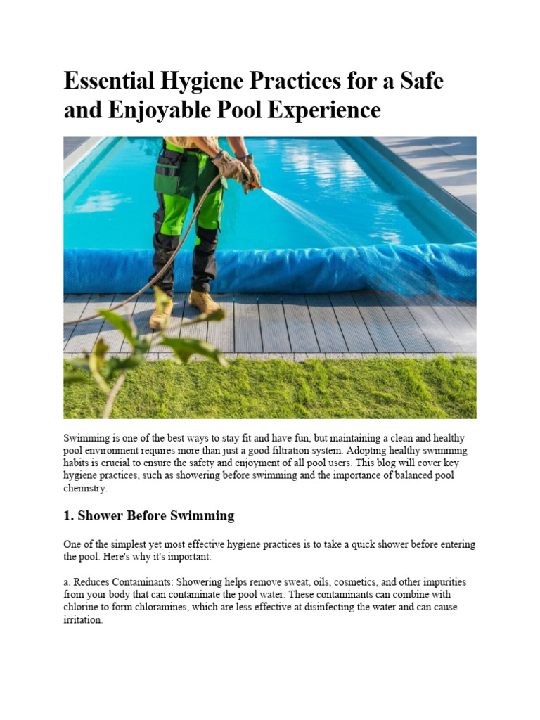 Essential Hygiene Practices For A Safe and Enjoyable Pool Experience ...