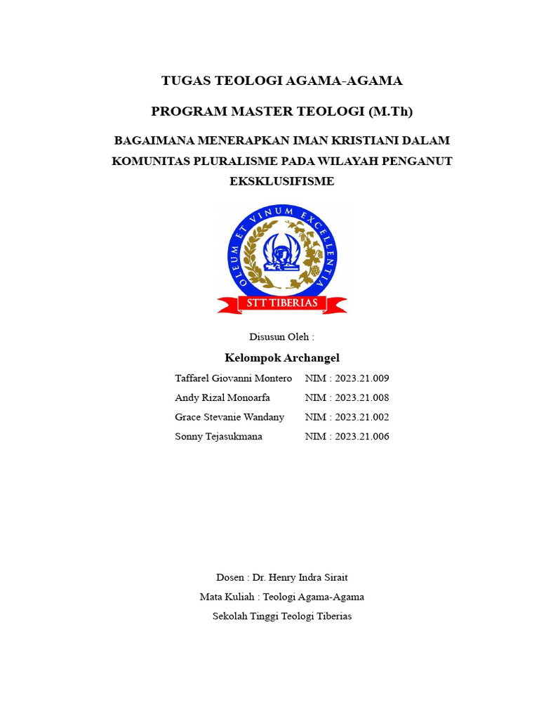 Menerapkan Iman Kristiani dalam Pluralisme | PDF