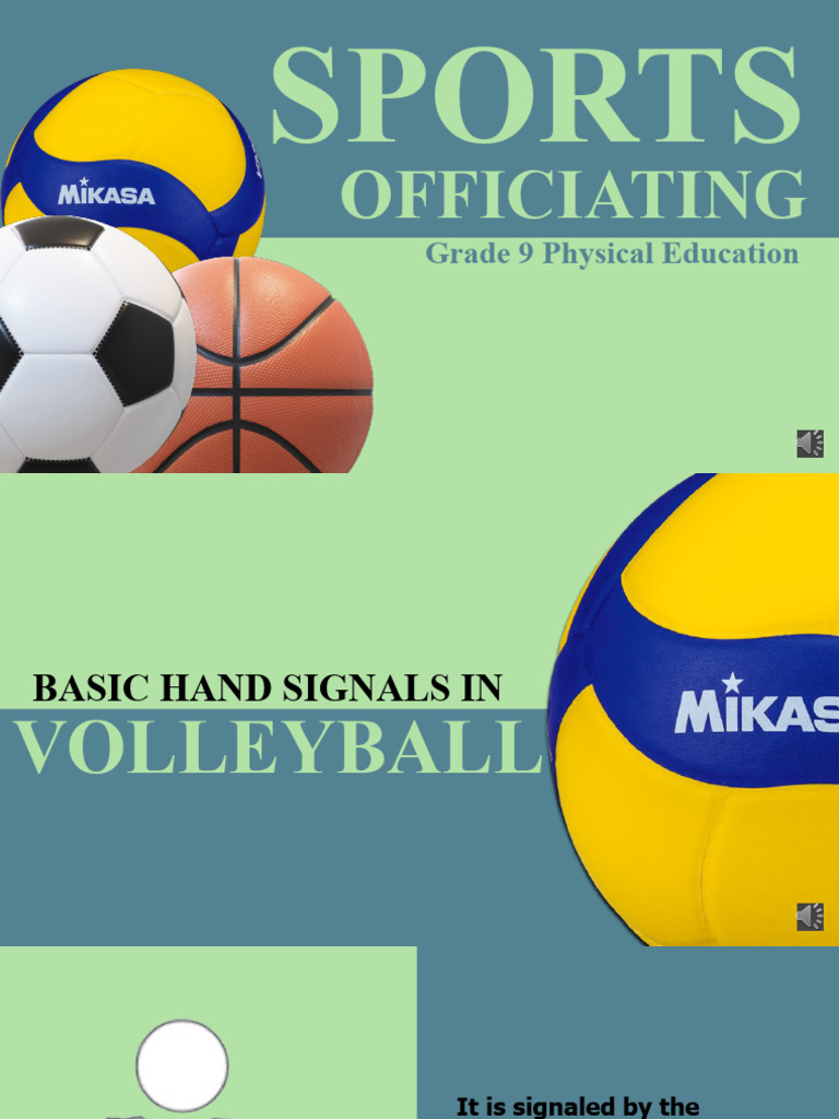 Volleyball Officiating Hand Signals Guide | PDF | Hand | Volleyball