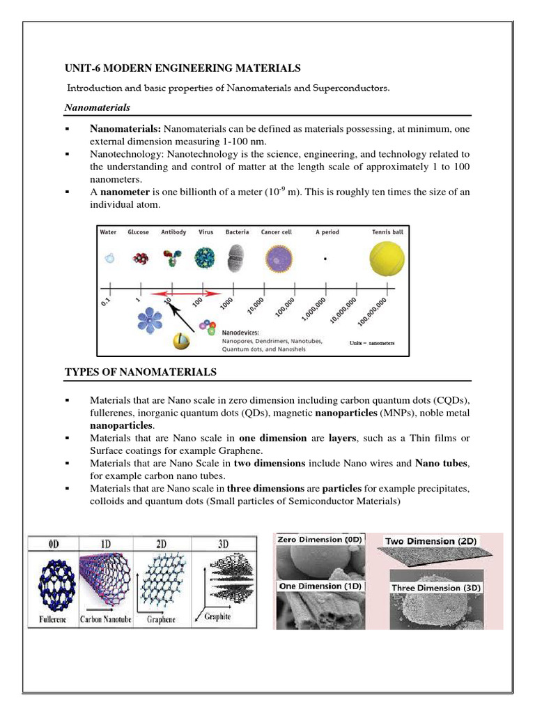 Unit 6 Notes 1 4 Pdf Superconductivity Nanotechnology