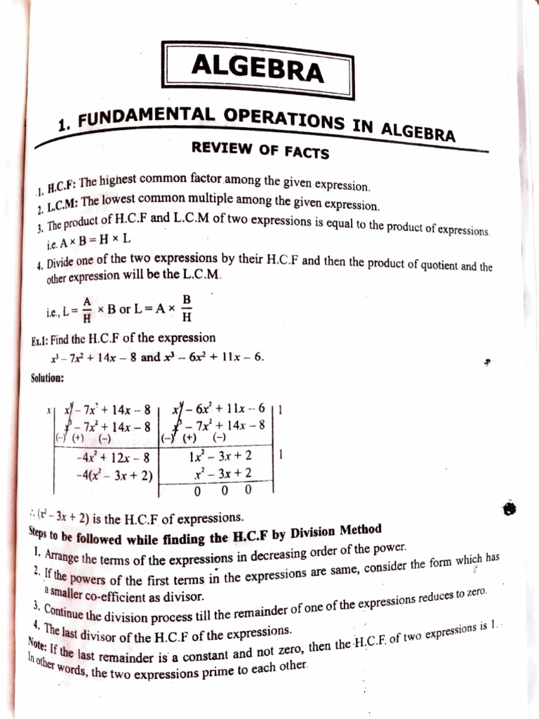 Fundamental Algebra Operations Guide | PDF | Mathematics | Algebra