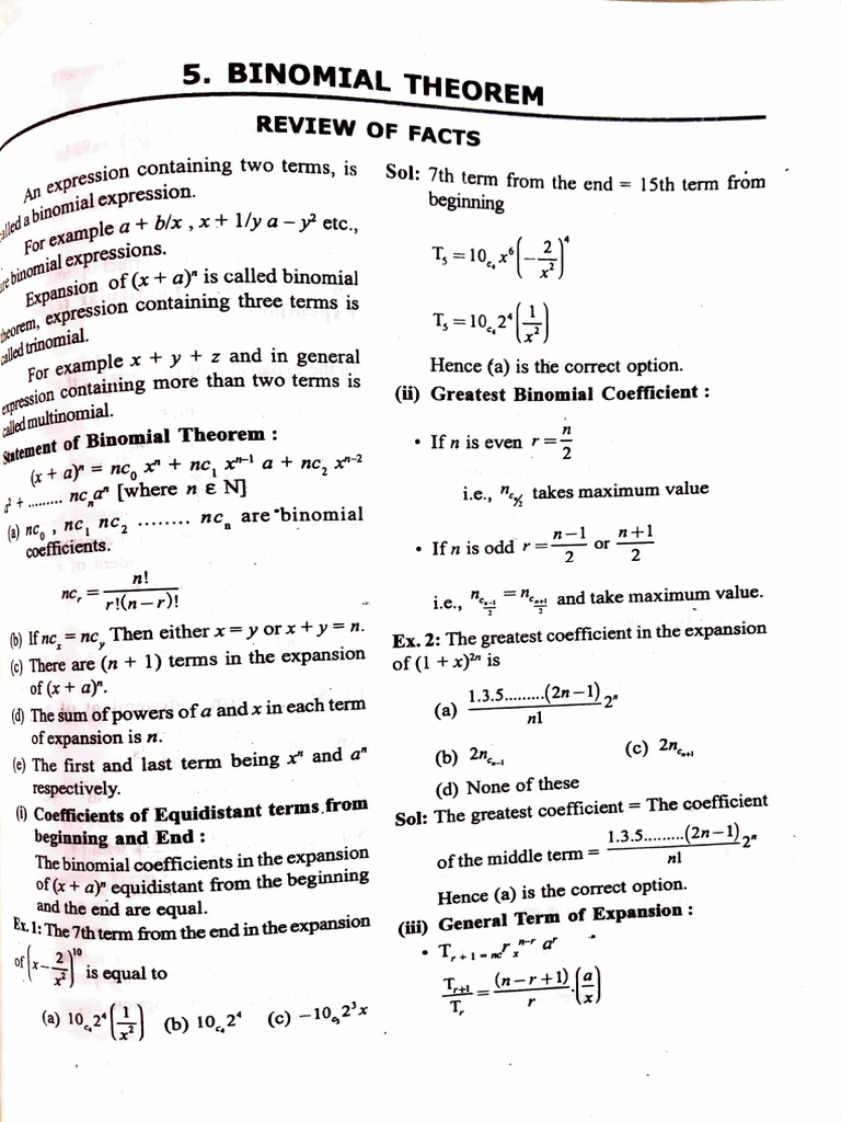 Binomial Theorem | PDF