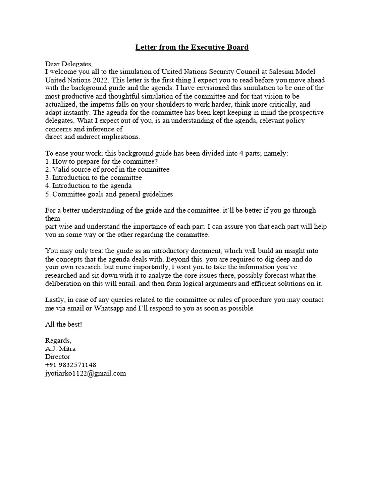 STUDY GUIDE - UNSC - SalesianMUN'22 | PDF | United Nations Security Council | Violence