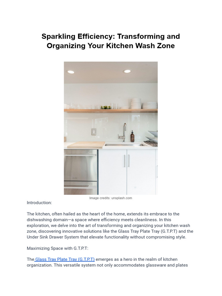 Sparkling Efficiency - Transforming and Organizing Your Kitchen Wash ...