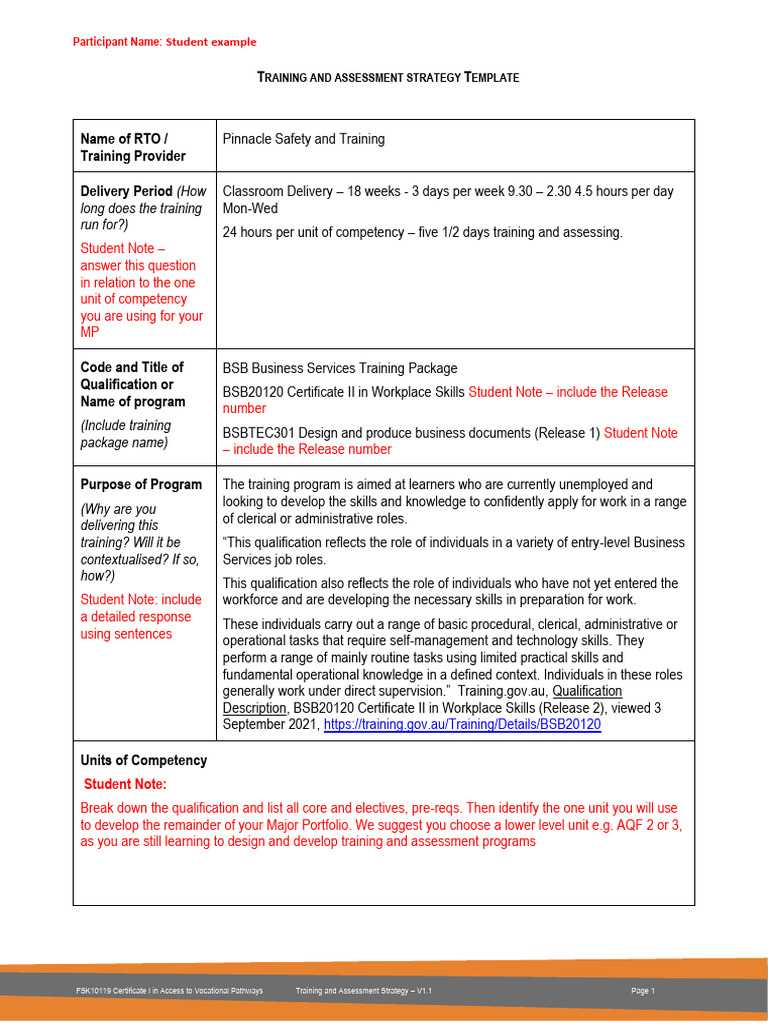 Training and Assessment Strategy Overview | PDF | Learning | Policy