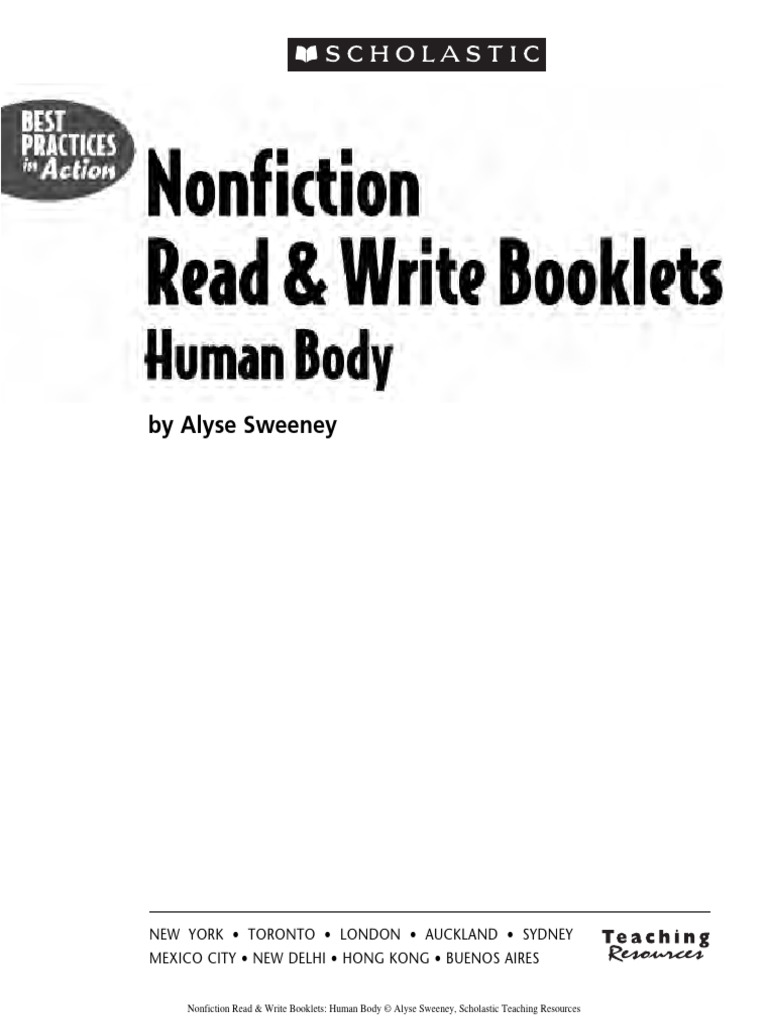 Read & Write Booklets - Human Body | PDF | Reading Comprehension ...