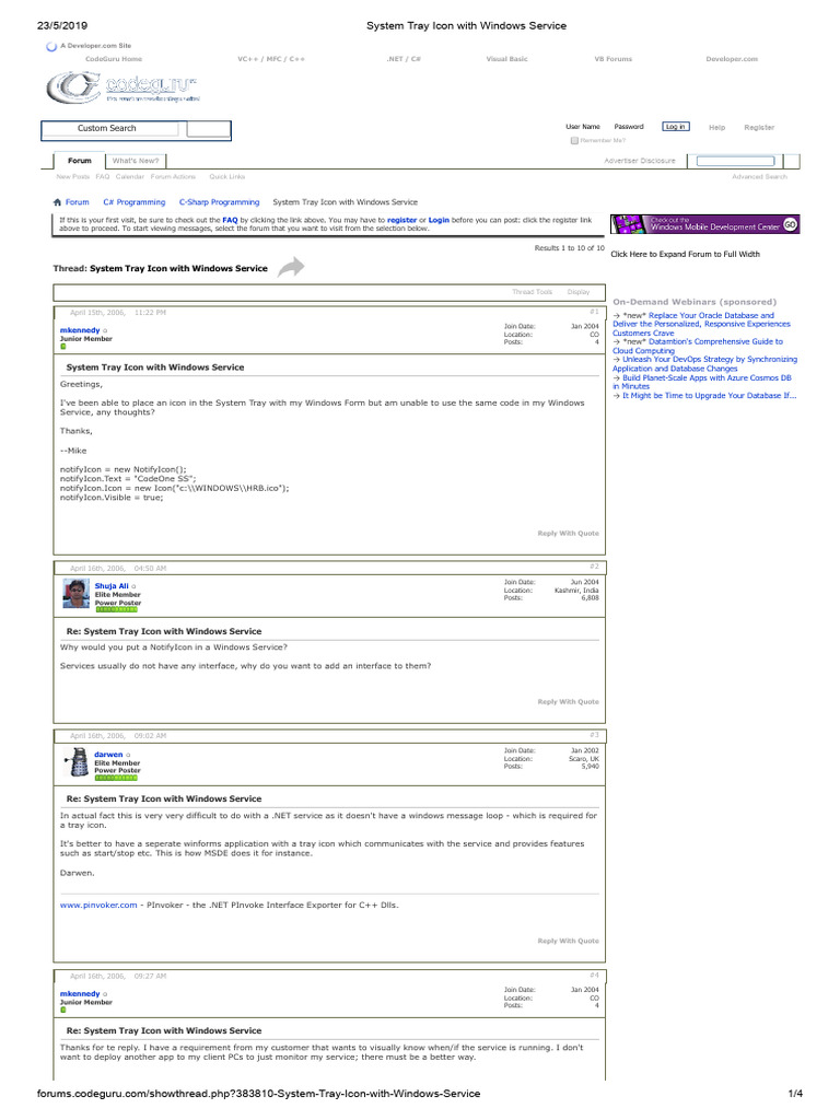 System Tray Icon With Windows Service | PDF | Icon (Computing ...