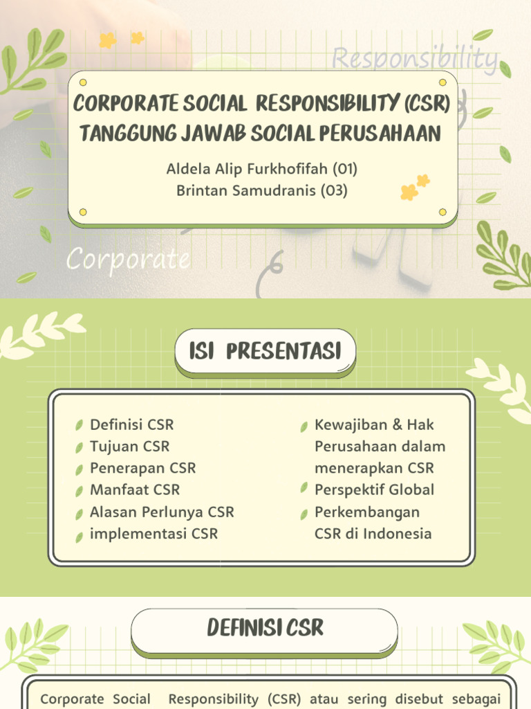 Corporate Social Responsibility (CSR) - ETIKA KEL 1 | PDF | Karier ...