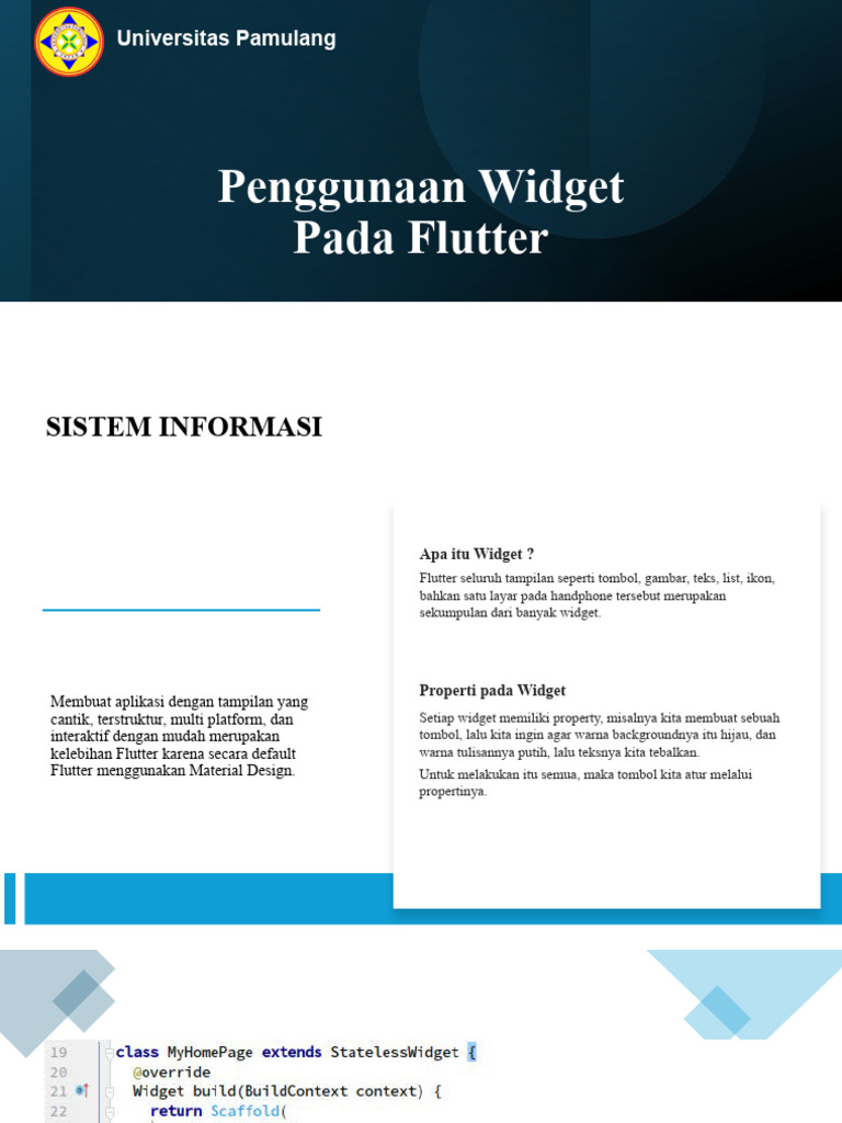 Pertemuan 3 Widget Pada Flutter | PDF