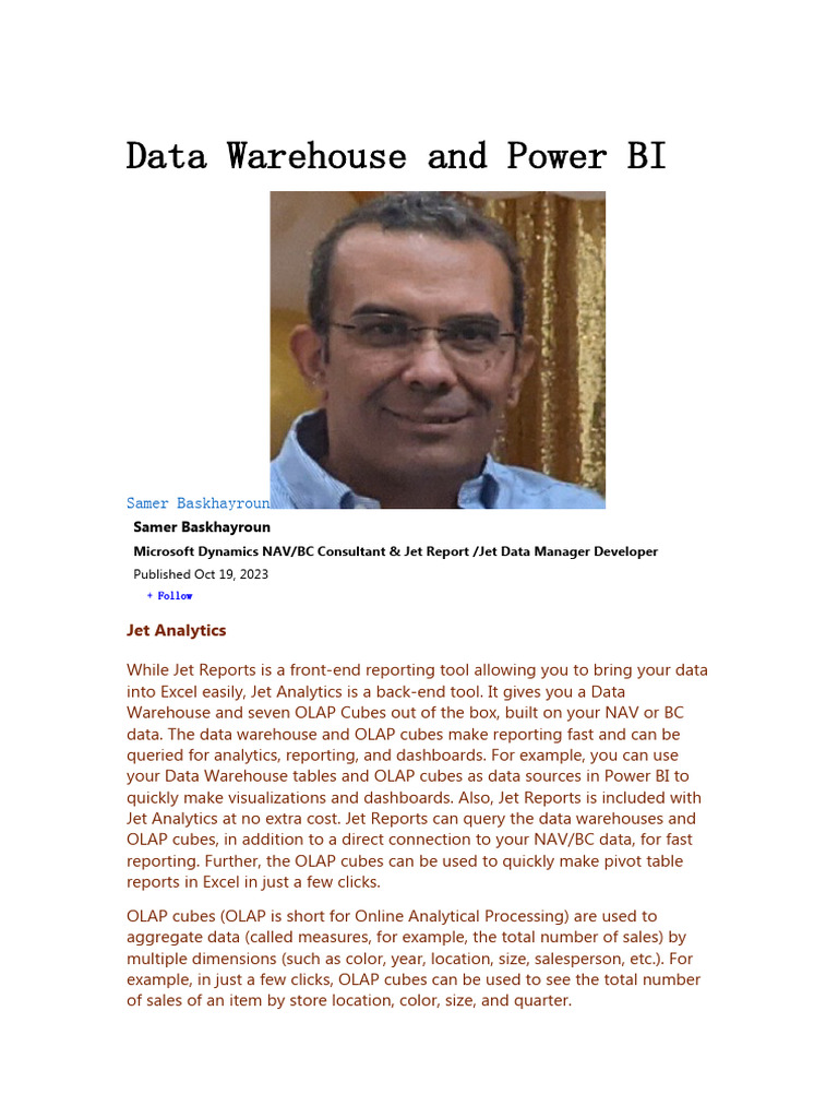 Data Warehouse and Power BI | PDF | Data Warehouse | Data Management