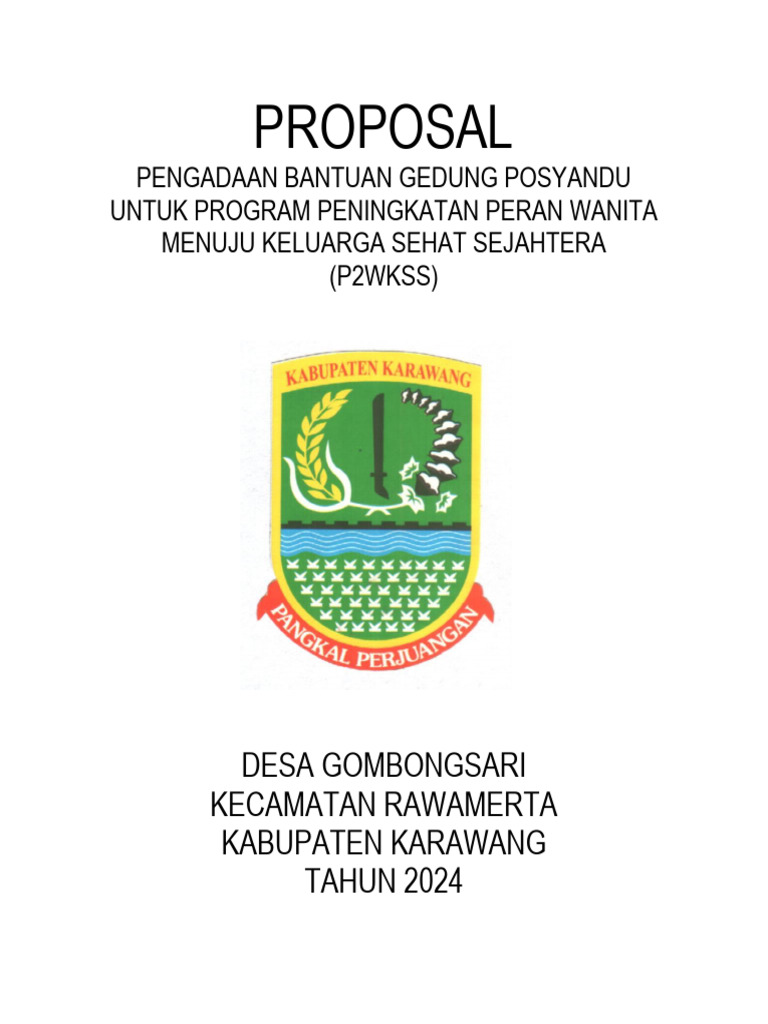 Proposal Rehab Gedung Posyandu P2 WKSS | PDF
