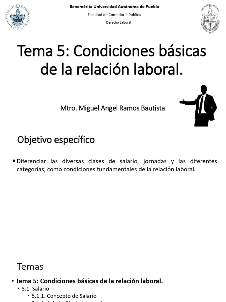 Tema 5 Condiciones Básicas de La Relación Laboral | PDF | Salario | Salario mínimo