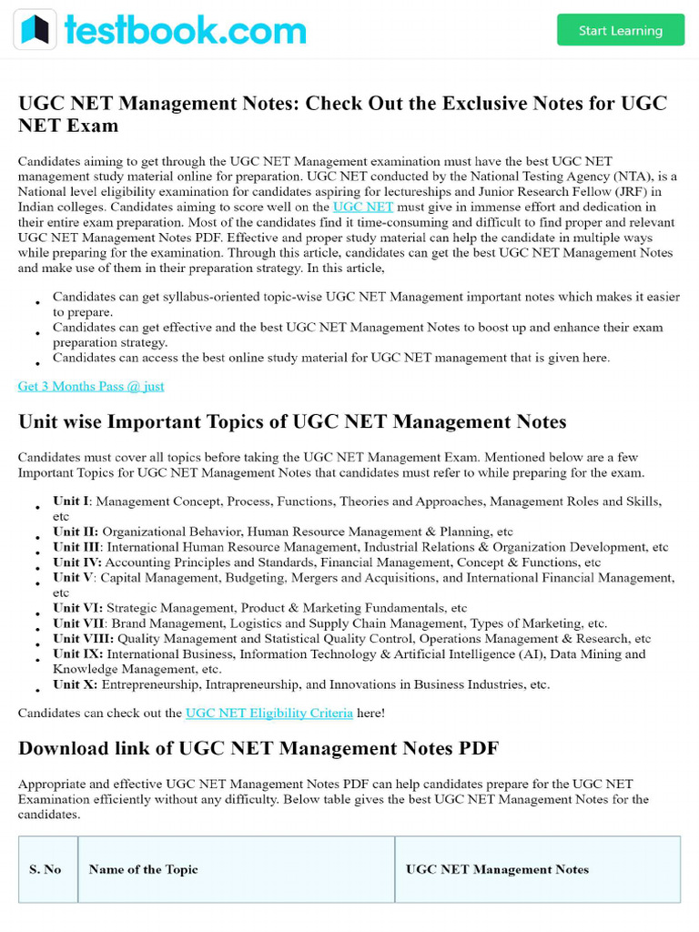 UGC NET Management Notes - Check Out The Exclusive Notes For UGC NET ...