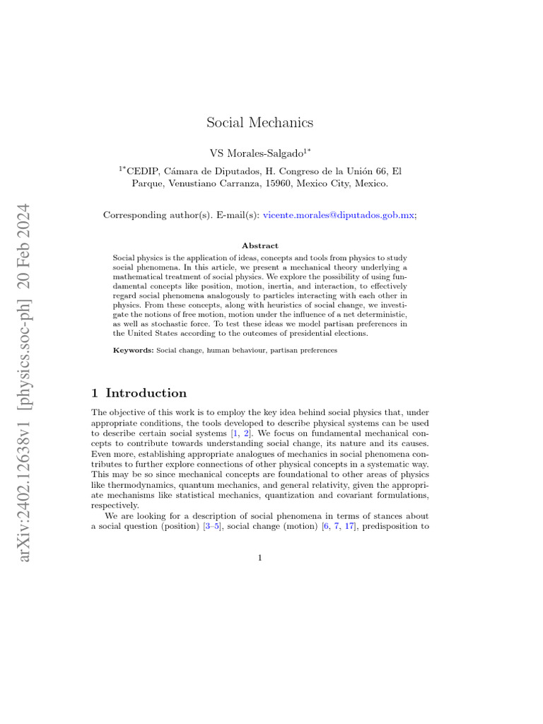 sociophysics | Download Free PDF | Force | Physics