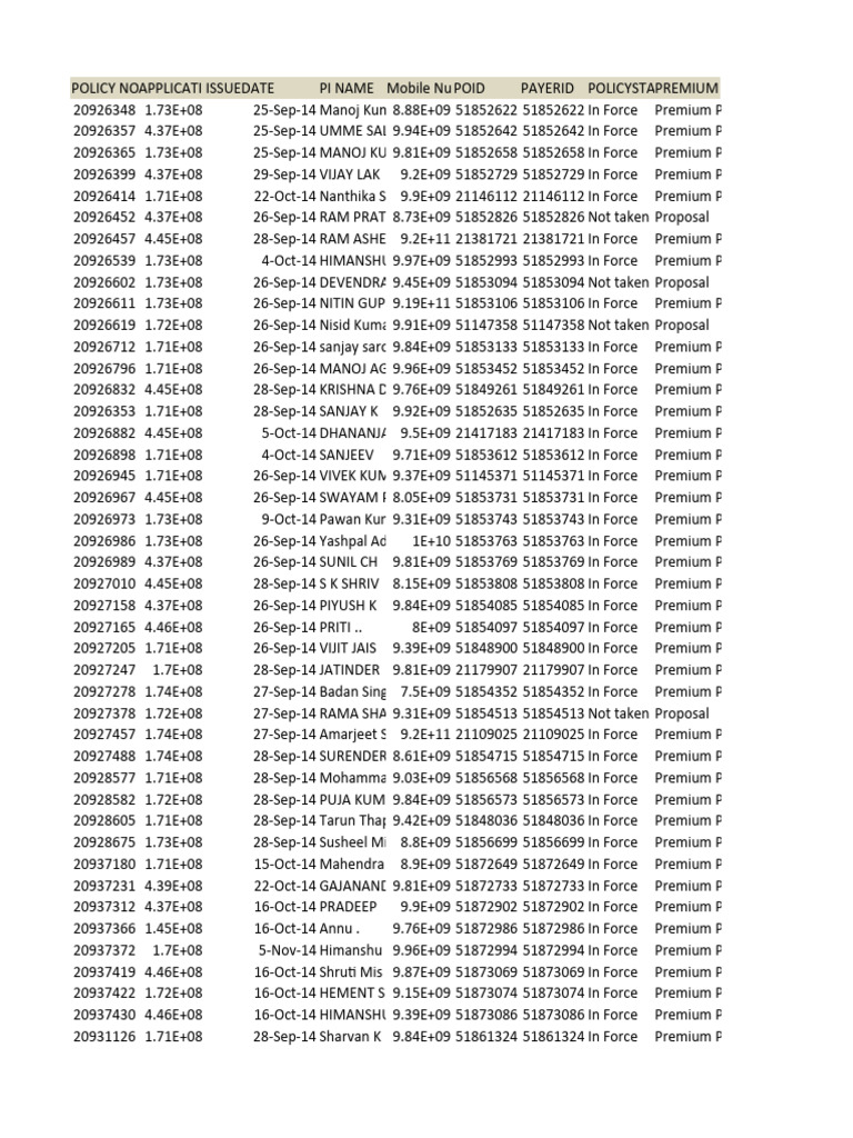 PNB MIS SAMPLE | PDF