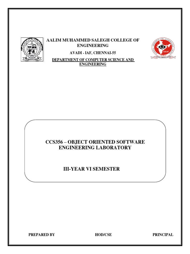 CCS356 Oose Lab Manual 21 Reg | PDF | Use Case | Conceptual Model