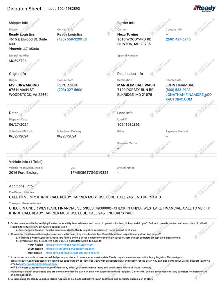 DispatchSheets 1719534655 | PDF | Logistics | Cargo
