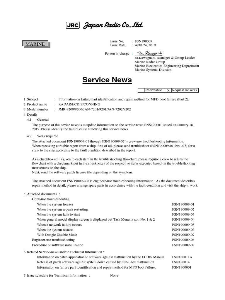 FSN190009_Information on failure part identificaton and repair method ...
