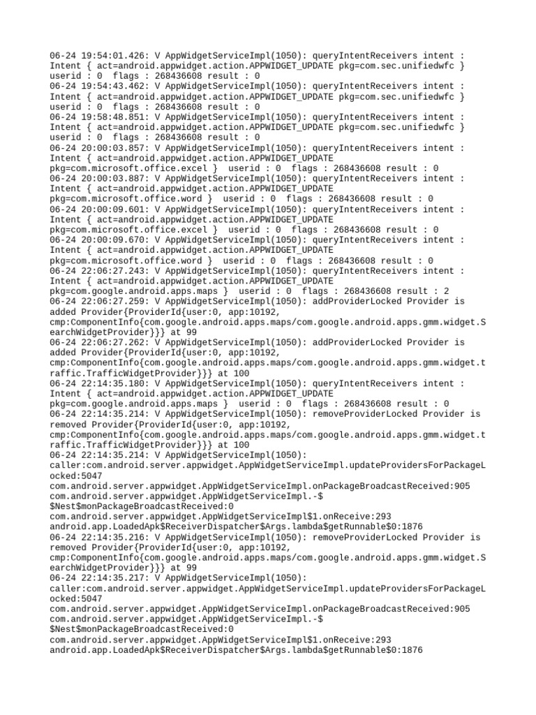 Appwidget History Log1 | PDF | Mobile Phones | Software