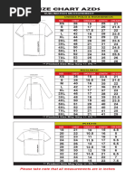 Sublimation Size Chart | PDF | Clothing | Fashion