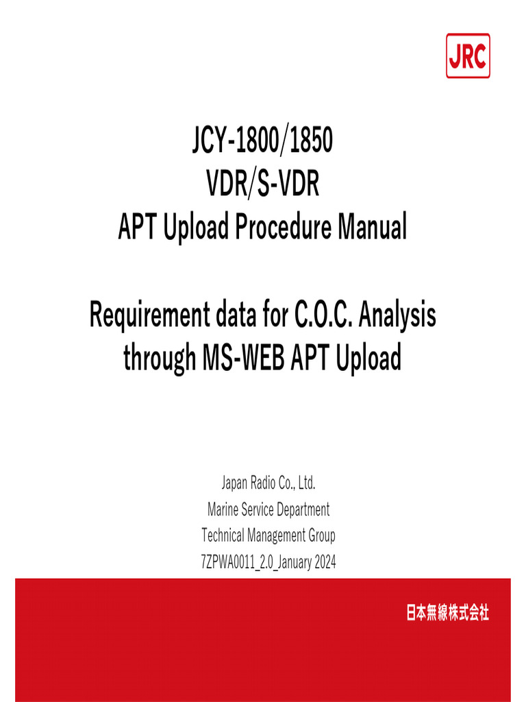 JCY-1800 - COC Analysis - APT Upload - E - 7ZPWA0011 - 2.0 - 20240131 | PDF | Computer File ...